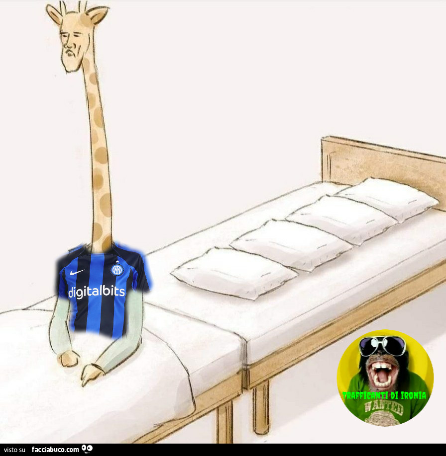 Giraffa testa alta letto inter - Facciabuco.com