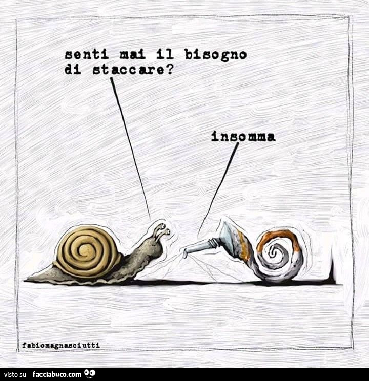 Senti mai il bisogno di staccare? Insomma - Facciabuco.com