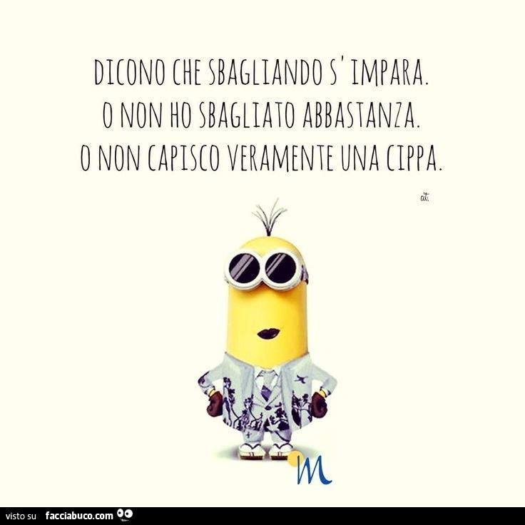 Dicono che sbagliando s'impara o non ho sbagliato abbastanza o non ...