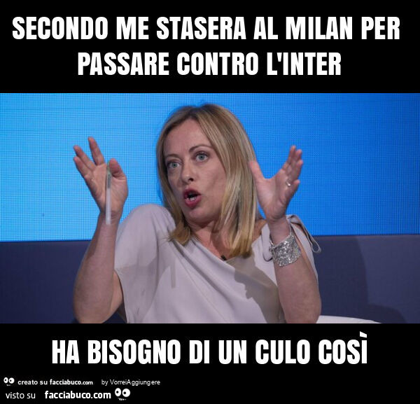 Secondo me stasera al milan per passare contro l'inter ha bisogno di un ...