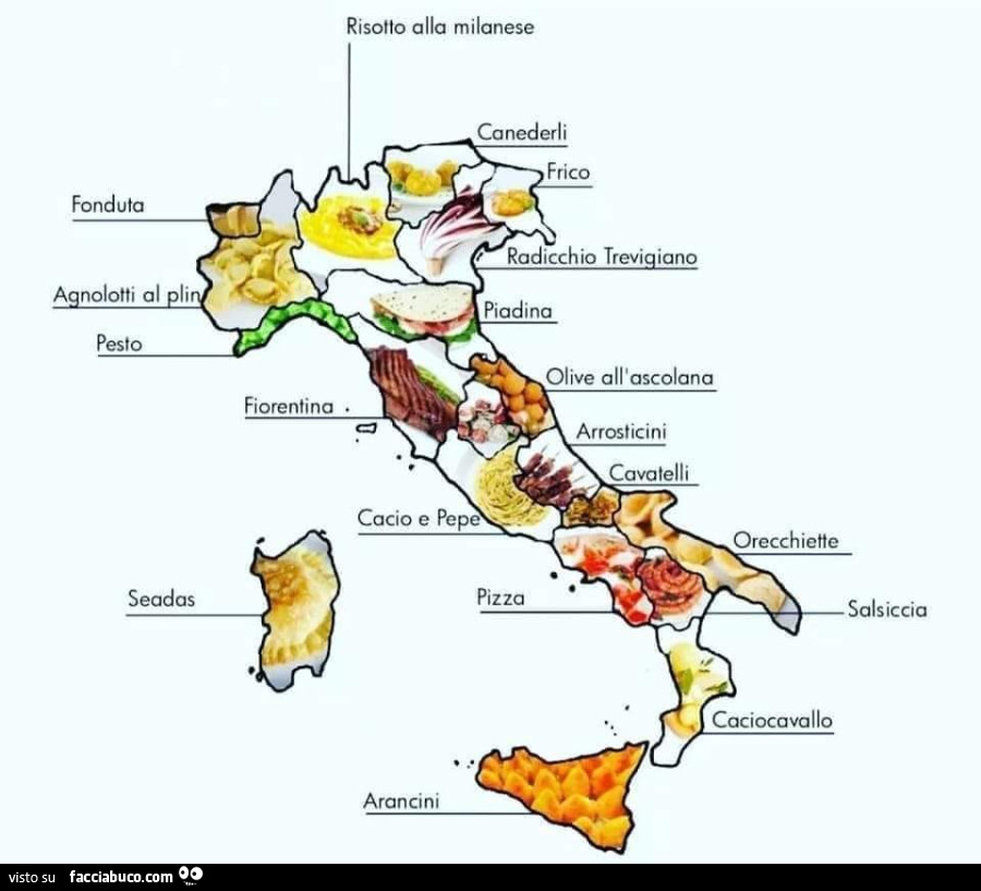 Piatti tipici regioni italiane - Facciabuco.com
