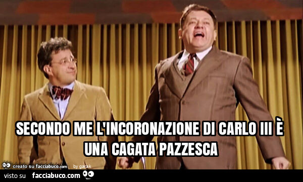 Secondo me l'incoronazione di carlo iii è una cagata pazzesca ...