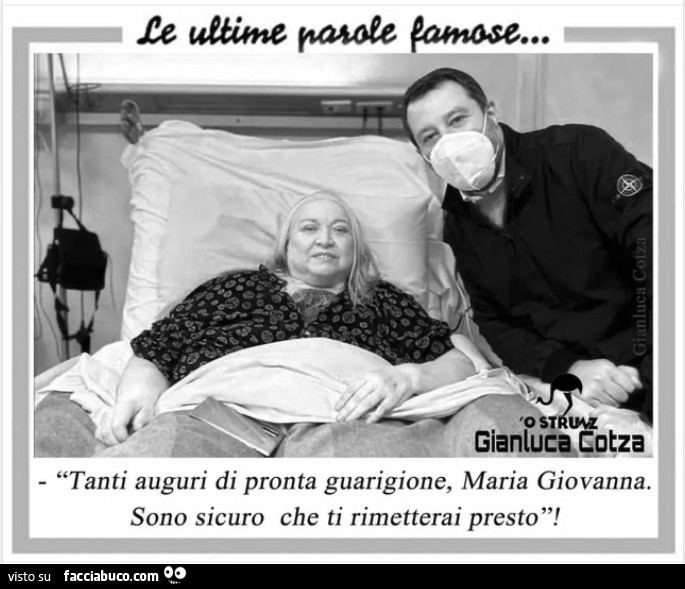 RIP Maria Giovanna. #SalviniMenaSfiga ??… post satirico pubblicato da ...
