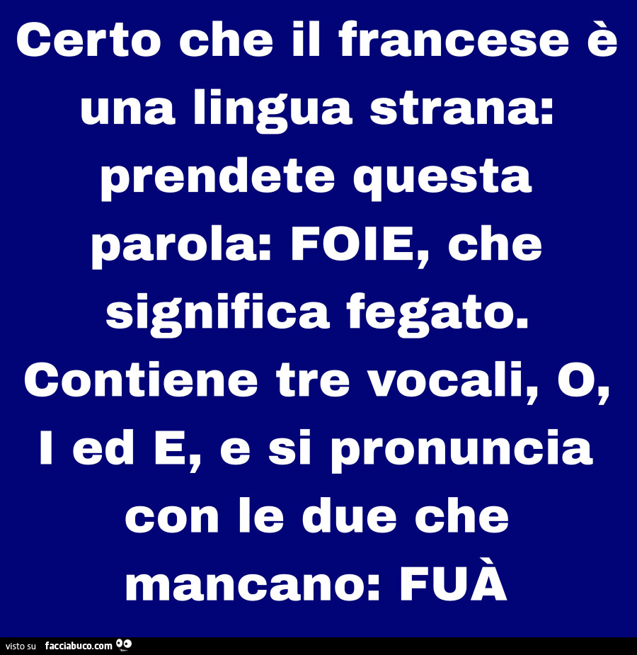 Certo che il francese è una lingua strana: prendete questa parola: foie, che significa ...
