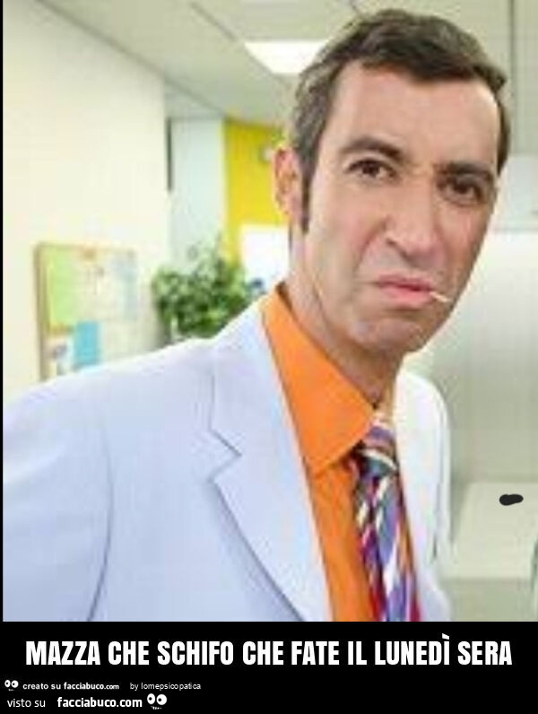 Mazza che schifo che fate il lunedì sera - Facciabuco.com